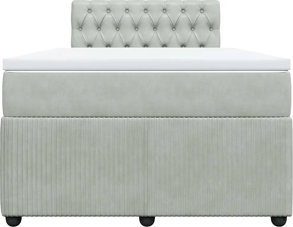 Box spring postel s matrací světle šedá 120x190 cm samet 3289992