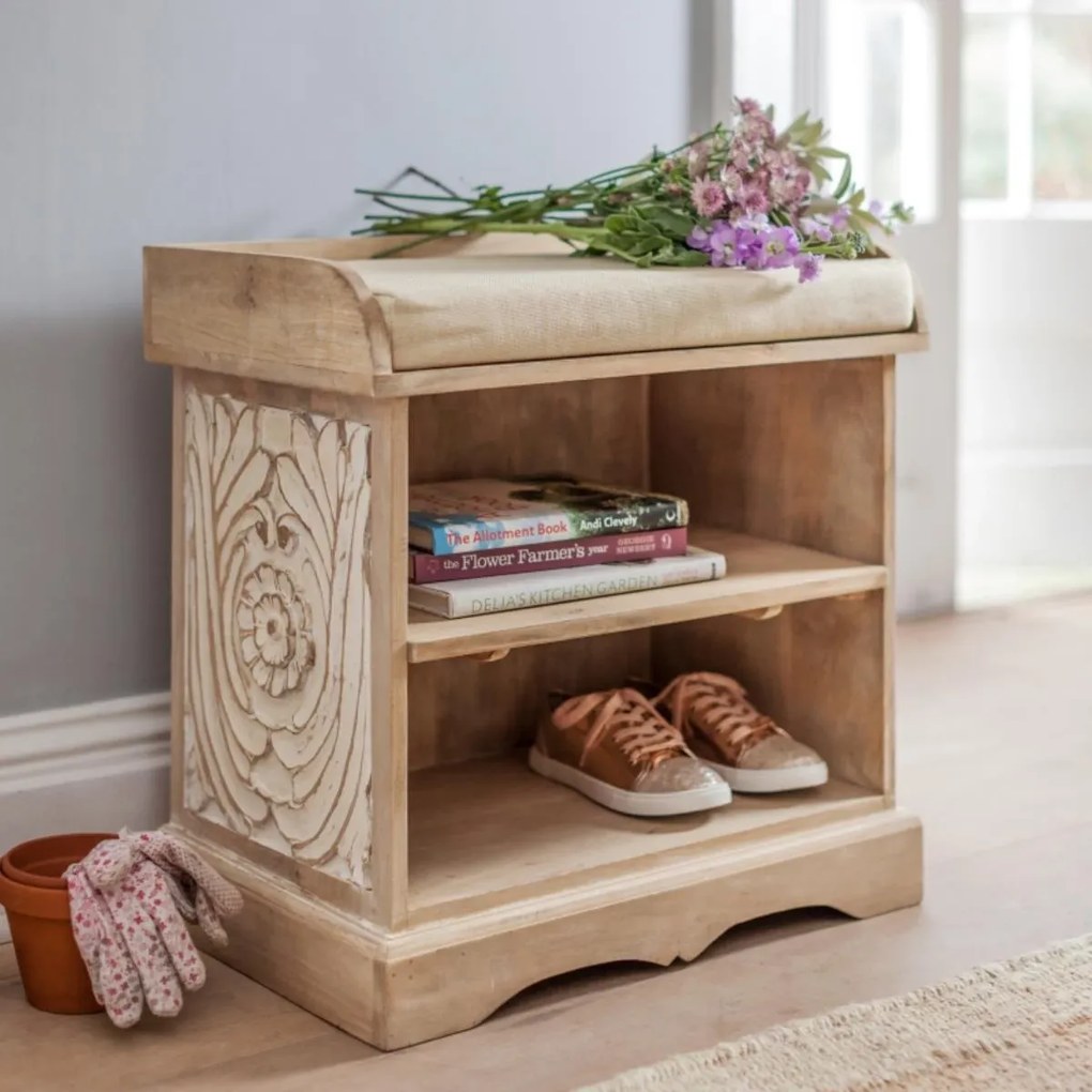 furniture-nabytek.cz - Dřevěný botník 90x60x40 z masivu mango