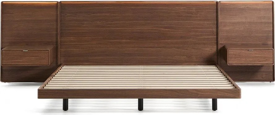Hnědá dvoulůžková postel z březového dřeva s roštem 180x200 cm Norlen – Kave Home