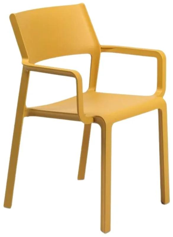 DNYMARIANNE -25% Nardi Hořčicově žlutá plastová zahradní židle Trill s područkami
