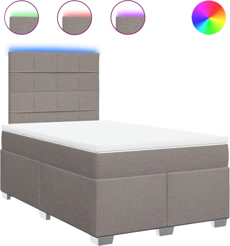 Box spring postel s matrací taupe 120x190 cm textil 3292731
