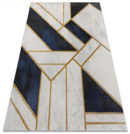 Dywany Luszczow Kusový koberec EMERALD EXCLUSIVE 1015 mramor, geometrický tmavě modrý / zlato Rozměr koberce: 80 x 150 cm