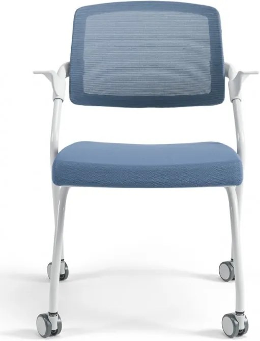 Office Pro Konferenční židle na kolečkách Bestuhl U20 WHITE — více barev, stohovatelná Modrá
