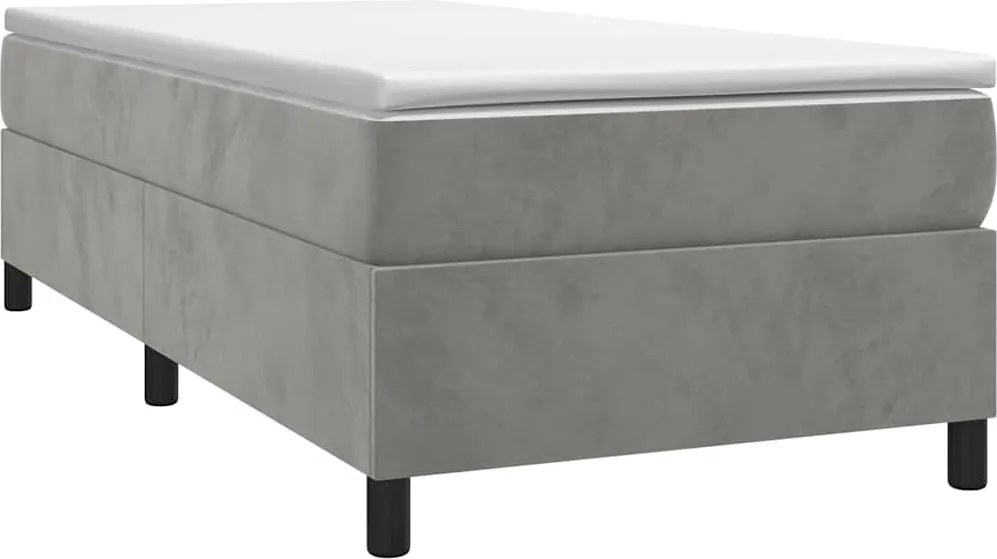 Rám postele s boxspringem světle šedý 90 x 200 cm samet 3121096