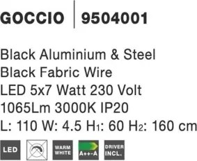 Závěsné LED svítidlo NOVA LUCE GOCCIO 38W 3000K 9504001