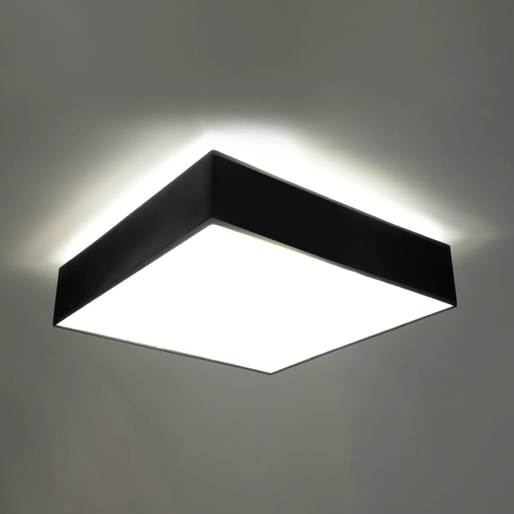 Stropní svítidlo Horus, 1x černé plastové stínítko, (bílý plast), (45 cm)