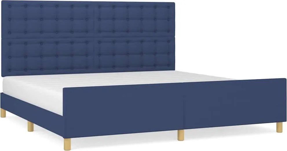 Rám postele bez matrace modrý 200 x 200 cm textil 3125411