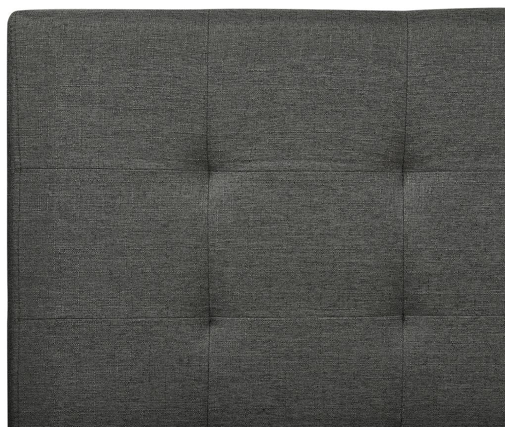 Čalouněná postel 140 x 200 cm s úložným prostorem tmavě šedá LA ROCHELLE Beliani