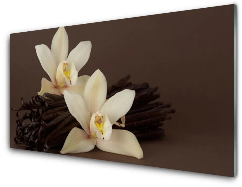 Obraz na skle Květy Vanilky do Kuchyně 120x60 cm