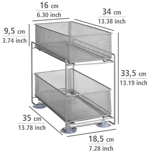 WENKO 53140800 - Police GIOMA 35x33,5 cm stříbrná