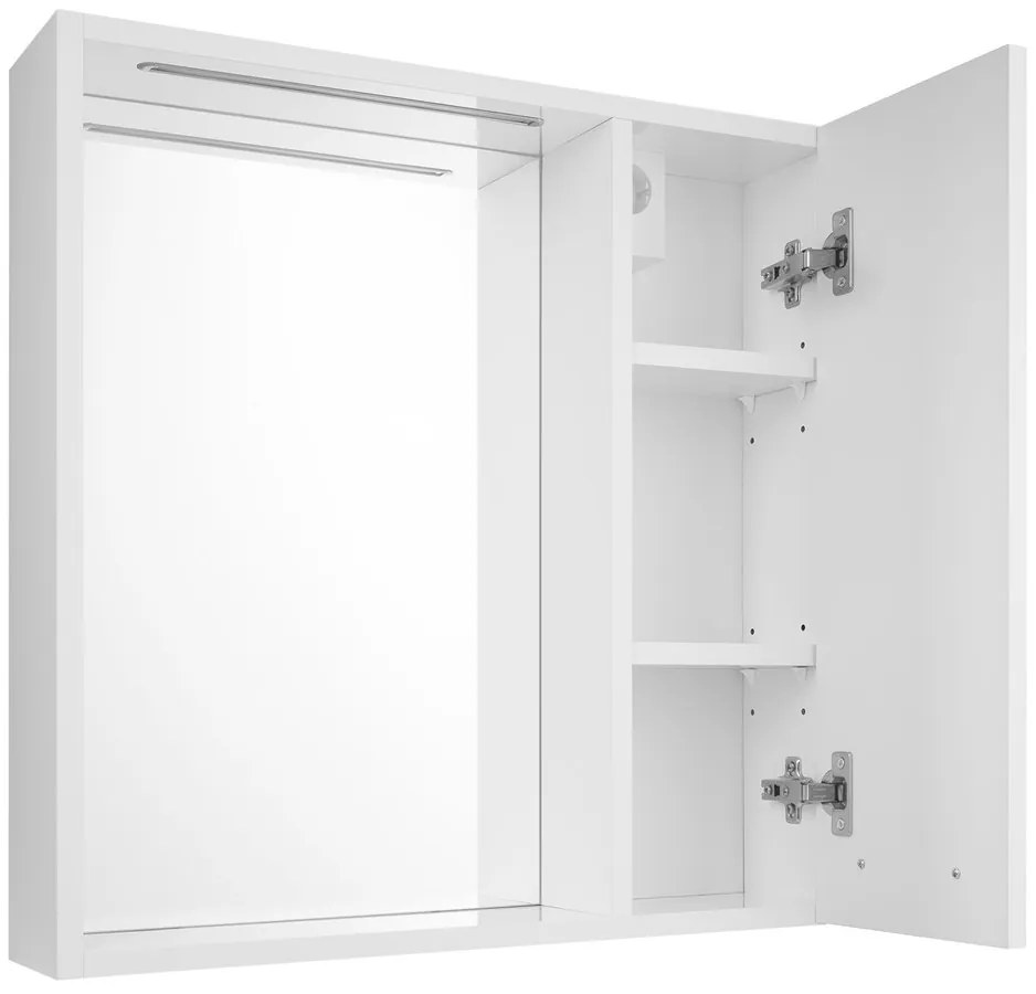 Aqualine Aqualine, ZOJA/KERAMIA FRESH STRIP galerka s LED osvětlením, 60x60x14cm, pravá, bílá, 45022S
