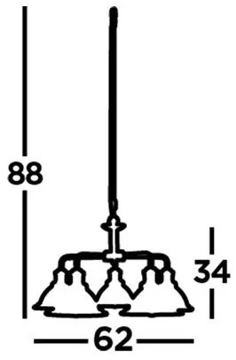 Searchlight 1595-5SS Závěsný pětiramenný lustr BISTRO SATIN, alabastrové sklo