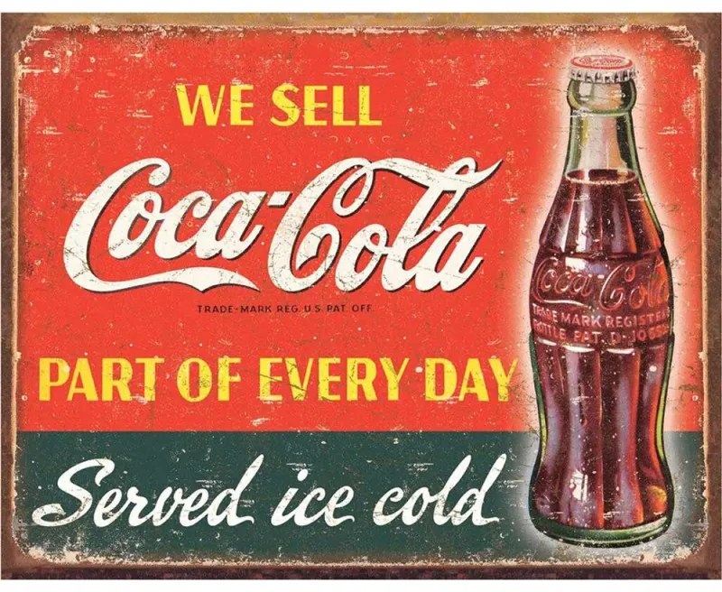 Plechová cedule Coca Cola - Part of Every Day 32 cm x 40 cm