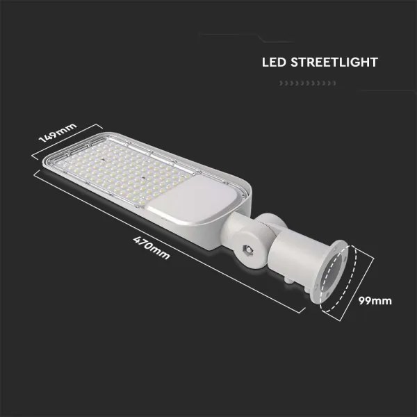 LED Pouliční lampa SAMSUNG CHIP LED/50W/230V 6500K IP65 šedá