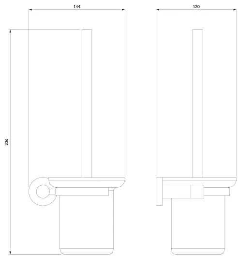 OMNIRES MP60620CR - Nástěnná WC štětka MODERN PROJECT lesklý chrom