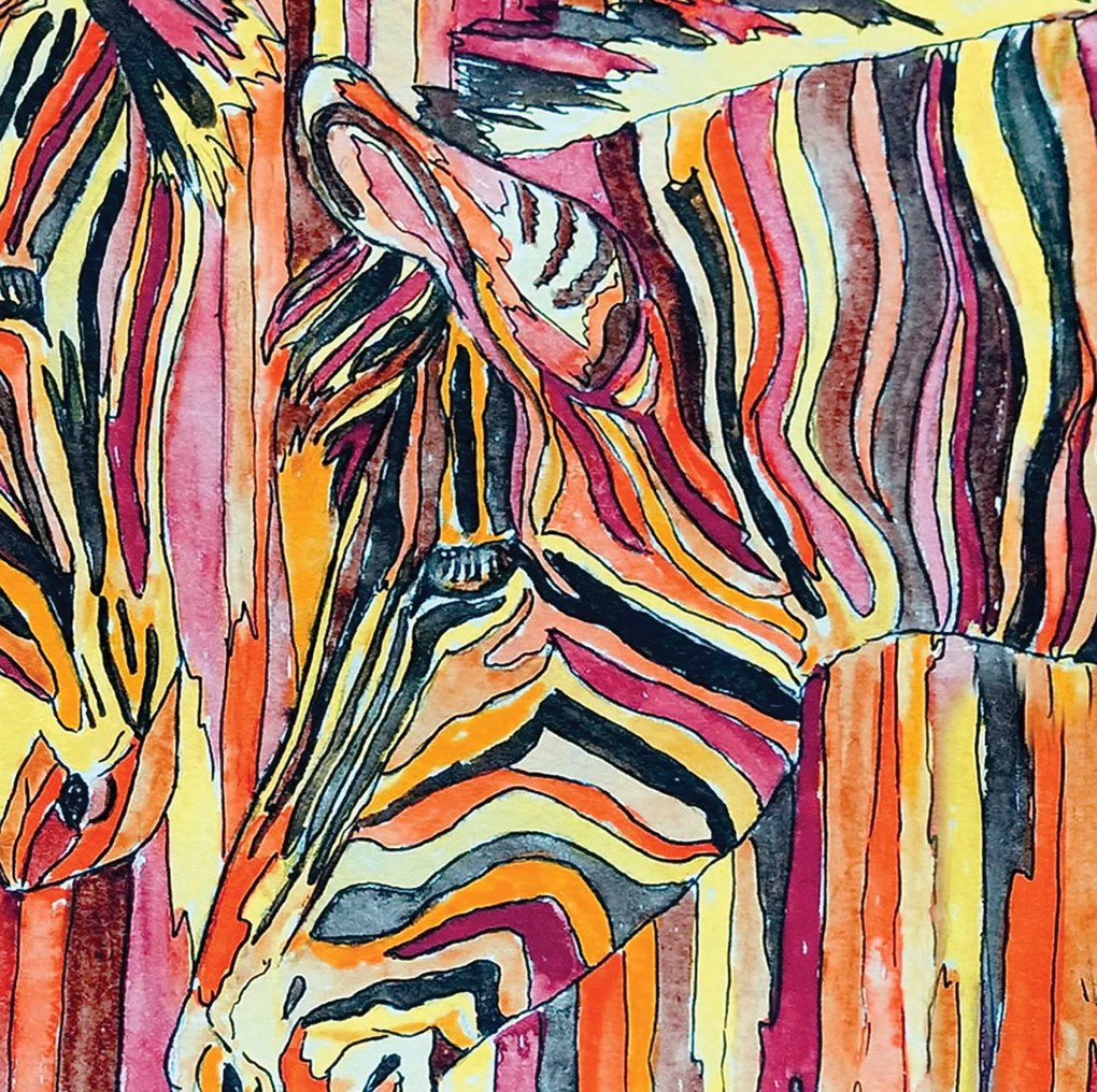 Obraz malované zebry Velikost (šířka x výška): 90x60 cm
