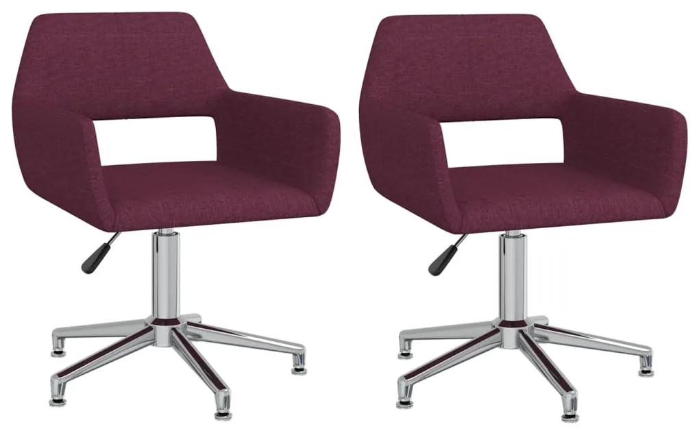 330353 vidaXL Otočné jídelní židle 2 ks fialové textil
