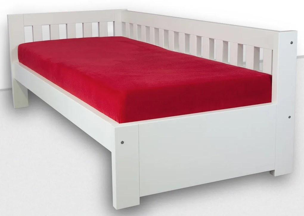 Krajča Jednolůžková postel z masivu Katy 120 x 200 cm Povrchová úprava: Bílá, Druh dřeva: Dub