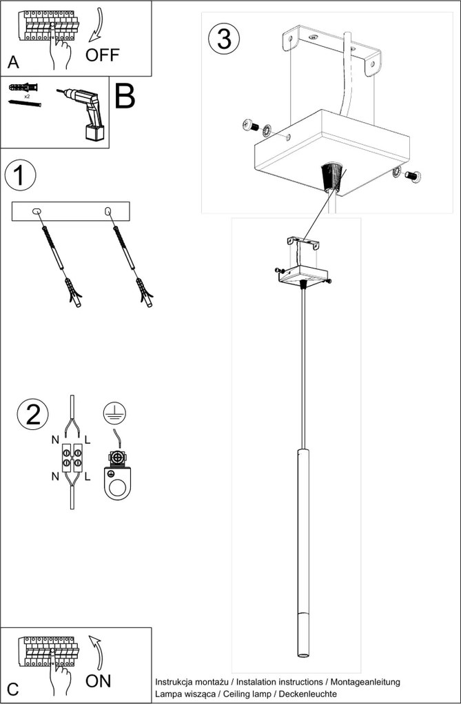 Sollux Lighting Závěsné svítidlo MOZAICA 1 černé/chromové