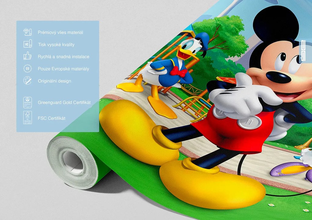 Dětská vliesová fototapeta na zed' Hřiště Mickeyho Mouse, Disney | 202 x 90 cm | DFTDNH 5382