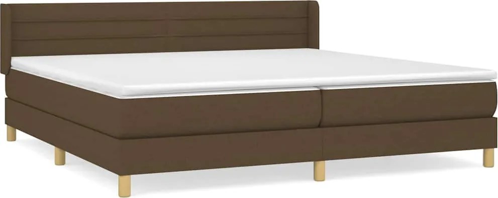 Box spring postel s matrací tmavě hnědá 200x200 cm textil 3130380