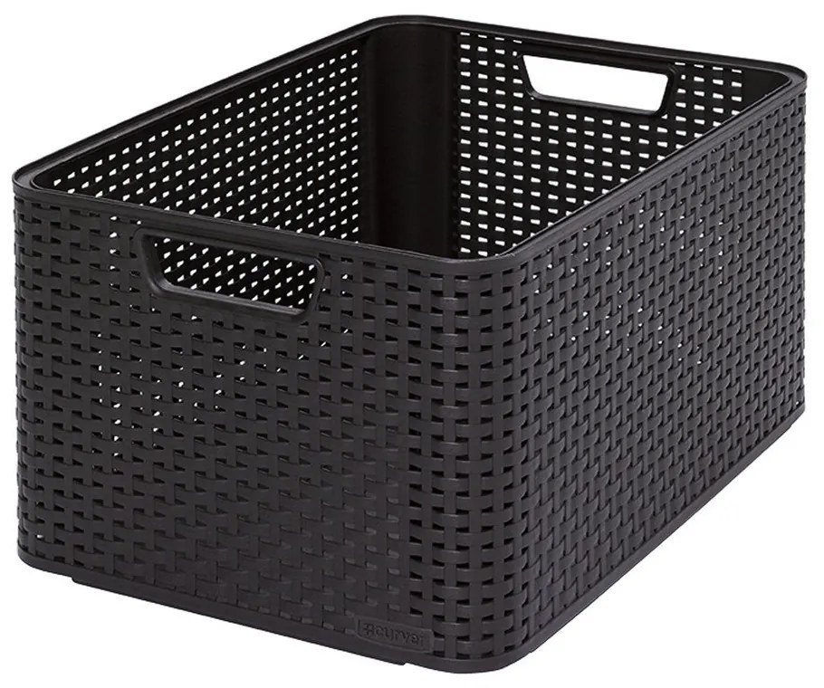 Hnědý úložný košík Curver Style, 30 l