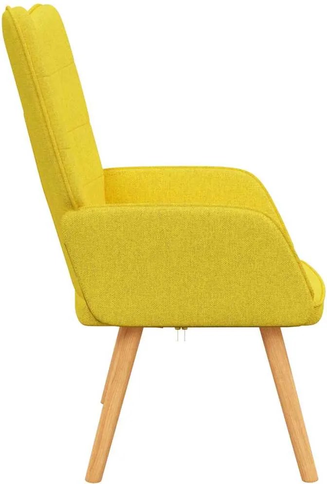 Relaxační křeslo hořčicově žluté textil 327926