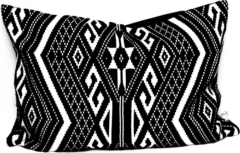 House Doctor Povlak na polštář Indi 40x60 cm, černá barva, textil