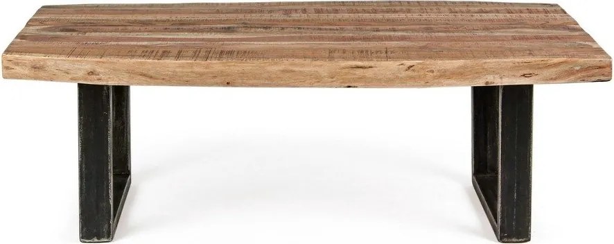 Černý/v přírodní barvě konferenční stolek s deskou z akácie 70x120 cm Elmer – Bizzotto
