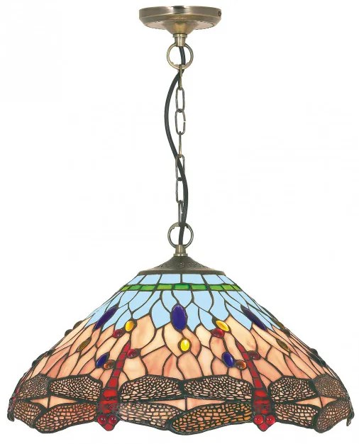 Searchlight 1283-16 Závěsné svítidlo DRAGONFLY vitrážové sklo TIFFANY