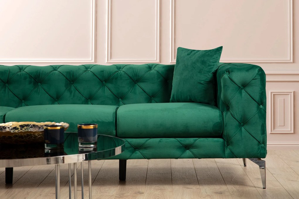 Atelier del Sofa 3-místná pohovka Como - Green, Zelená