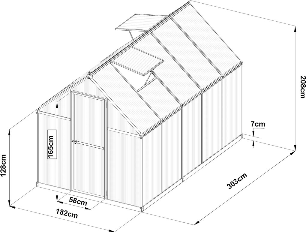LANIT PLAST, s.r.o. skleník LANITPLAST SARANA 6x10 PC 4 mm stříbrný LG4272