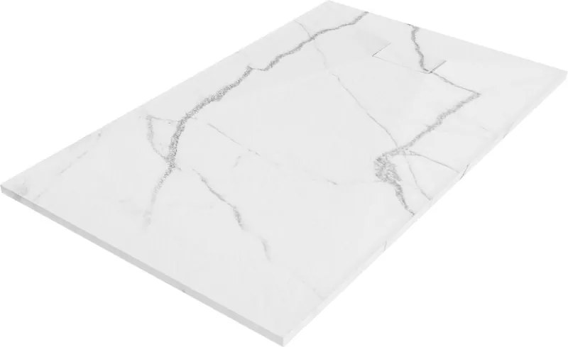 Mexen Hugo, obdélníková sprchová vanička, SMC, 140x80cm, imitace kamene – bílá, 42158014