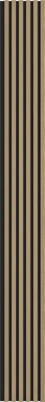 Mexen Lam-F, akustické stěnové lamely 275 × 30 cm, plstěný podklad 8 mm, technická dýha, dub ušlechtilý, S105-275307-3015-004