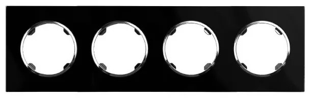 Elhard Skleněný čtyřrámeček Rondo Glass, černý RG3104B