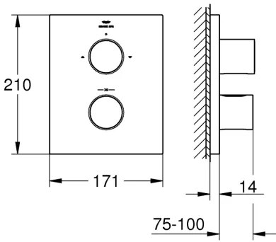GROHE 27618000 - Termostatická krytka GROHTHERM F lesklý chrom