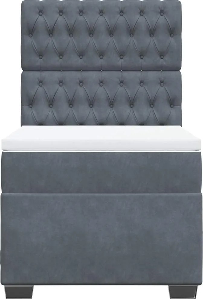 Box spring postel s matrací tmavě šedá 90x200 cm samet 3293117
