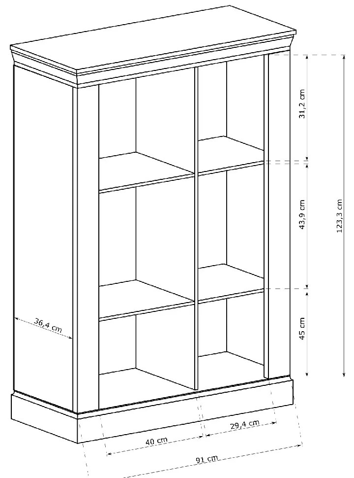 Obývací stěna Antica K | sestava A | 3 díly | kraft zlatý