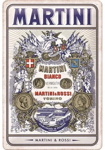 Postershop Plechová cedule: Martini Bianco Vermouth Label - 20x30 cm