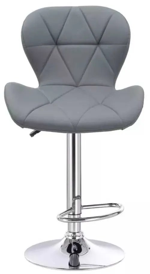 LuxuryForm DESIGN Barová židle LIVIO na stříbrné kulaté podstavě - šedá