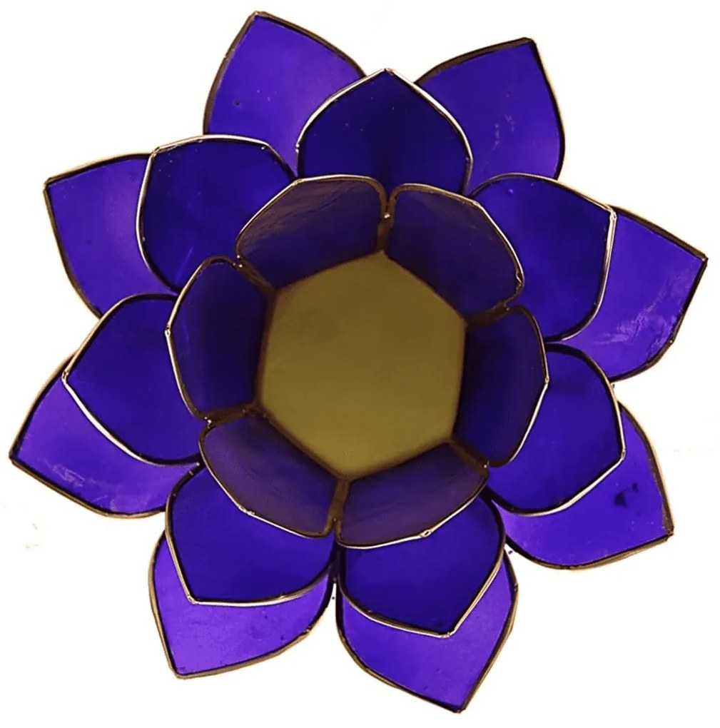 Milujeme Kameny Svícen - lotosový květ - tmavě modrý - velký