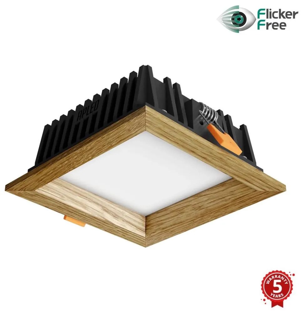 APLED - LED Podhledové SQUARE WOODLINE LED/6W/230V 4000K 12x12 cm dub masiv