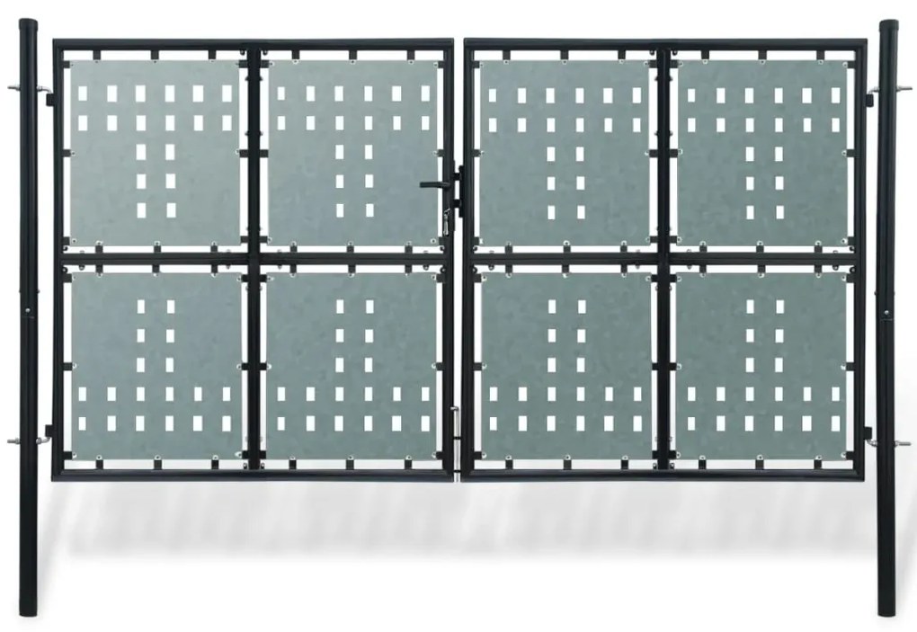 vidaXL Černá jednokřídlá plotová brána 300 x 200 cm