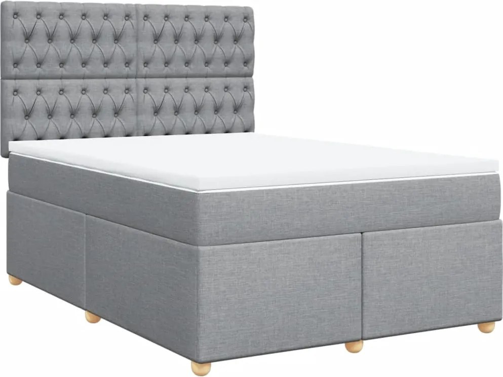 Box spring postel s matrací světle šedá 140 x 200 cm textil 3293610