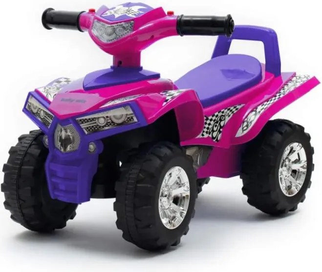 Dětské odrážedlo se zvukem Čtyřkolka Baby Mix růžová