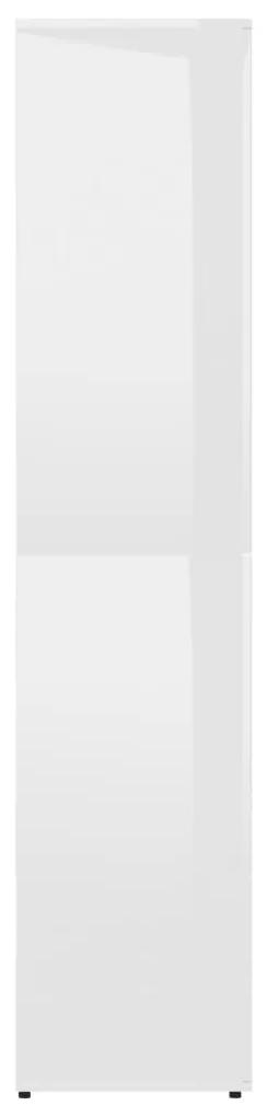vidaXL Botník bílý s vysokým leskem 80 x 39 x 178 cm dřevotříska