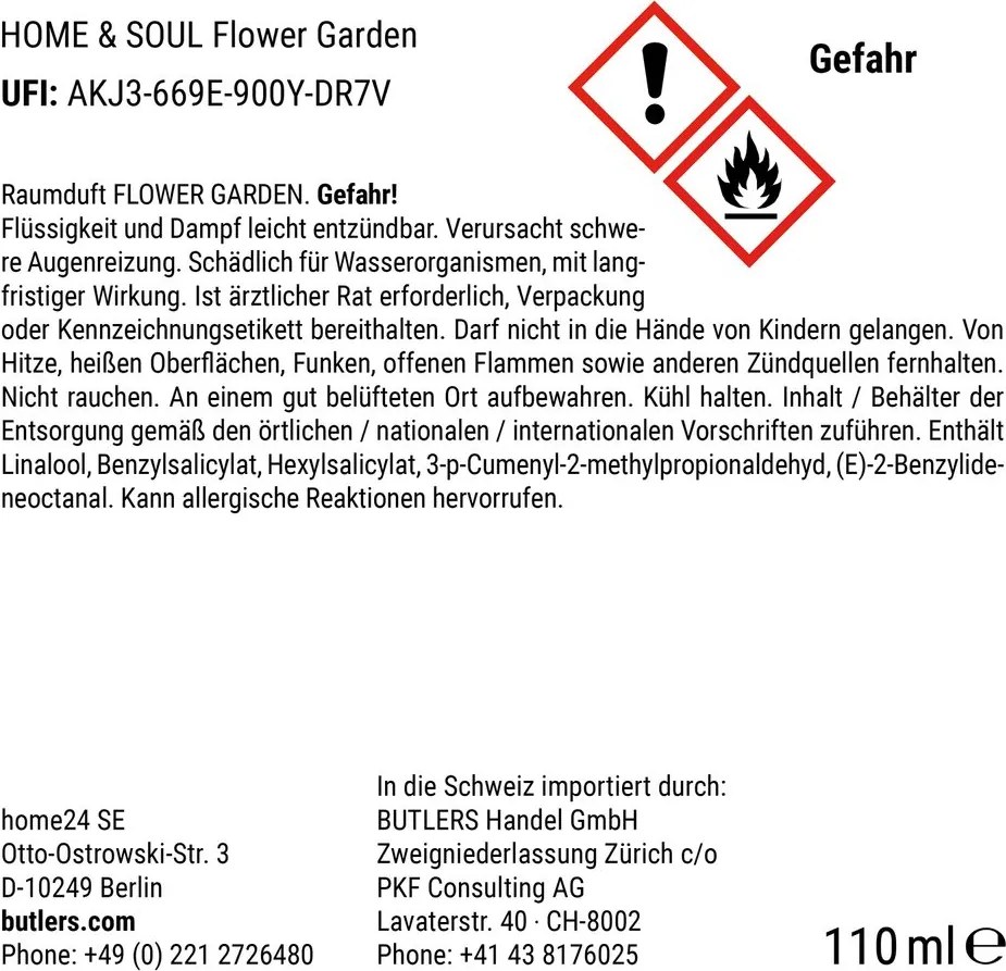 Butlers HOME & SOUL Vůně do bytu Flower Garden 110 ml