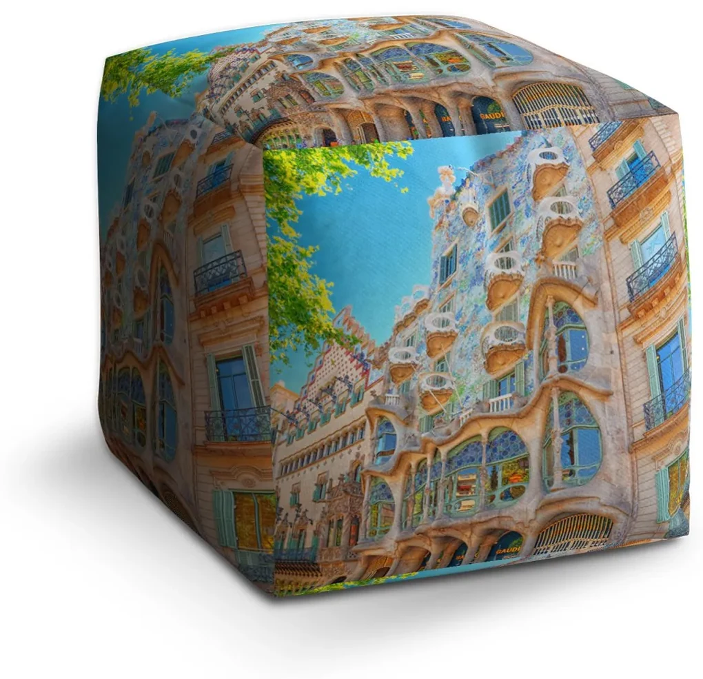 Sablio Taburet Cube Barcelona Gaudi Casa Batllo 2: 40x40x40 cm | BIANO