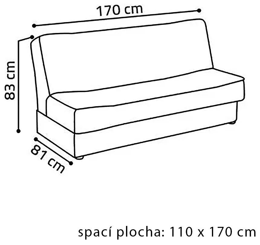 Pohovka OLIVIA | 170 cm | rozkládací + úložný prostor | šedočerná