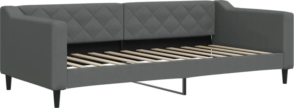 Válenda s přistýlkou a zásuvkami tmavě šedá 90 x 200 cm textil 3197463